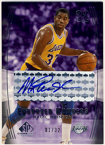 トレカショップ Rookie Star Magic Johnson NBA 04-05 UD SP Game Used Endorsed ...
