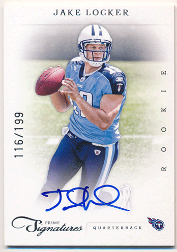 トレカショップ Rookie Star Jake Locker NFL 2012 Panini Prime Signatures RC ...