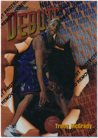 Tracy McGrady NBA 1997-98 Topps Finest RC Debuts #107 Rookie Card